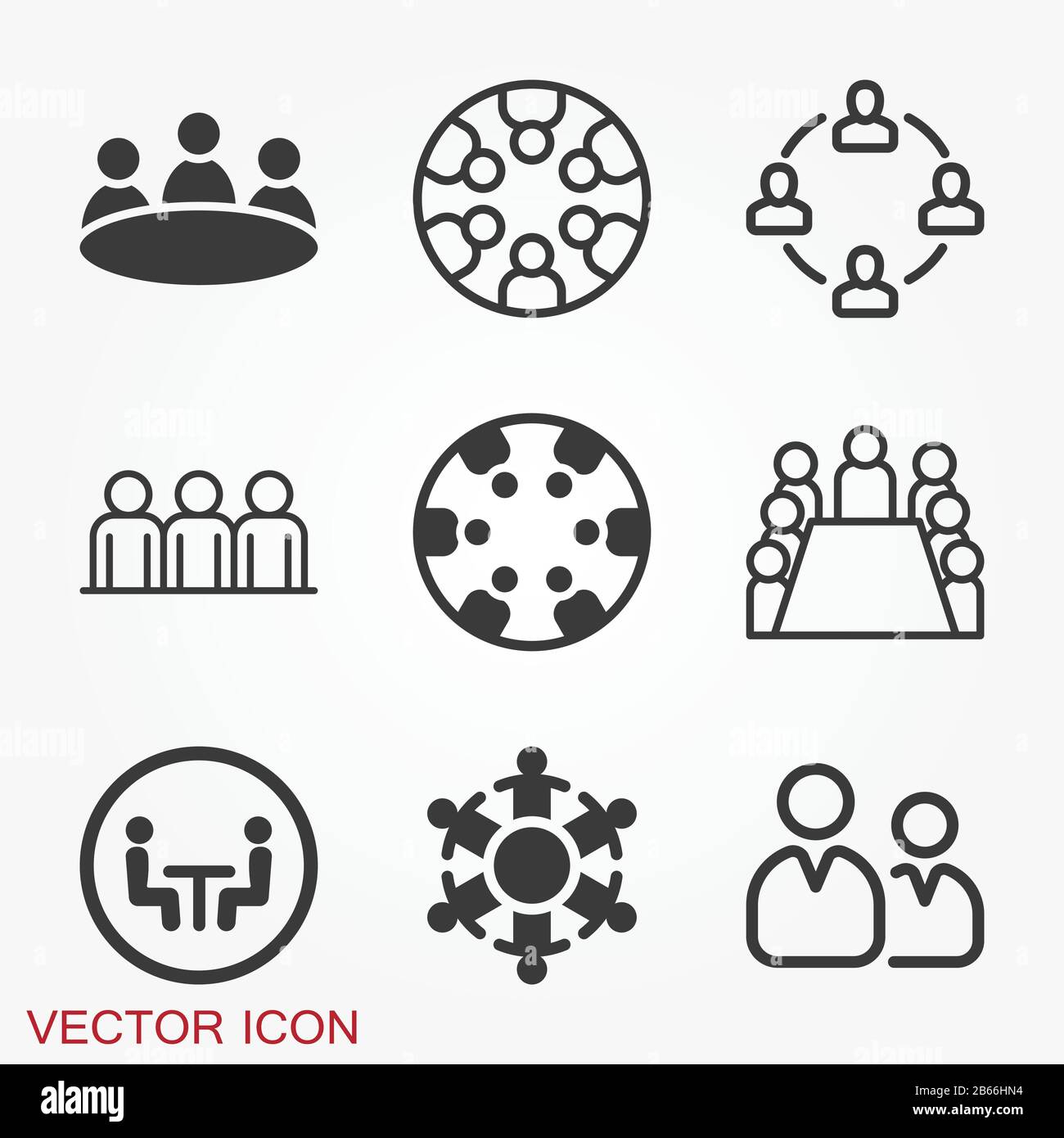 Meeting vector icon. Management and Human Resource Icons Stock Vector ...