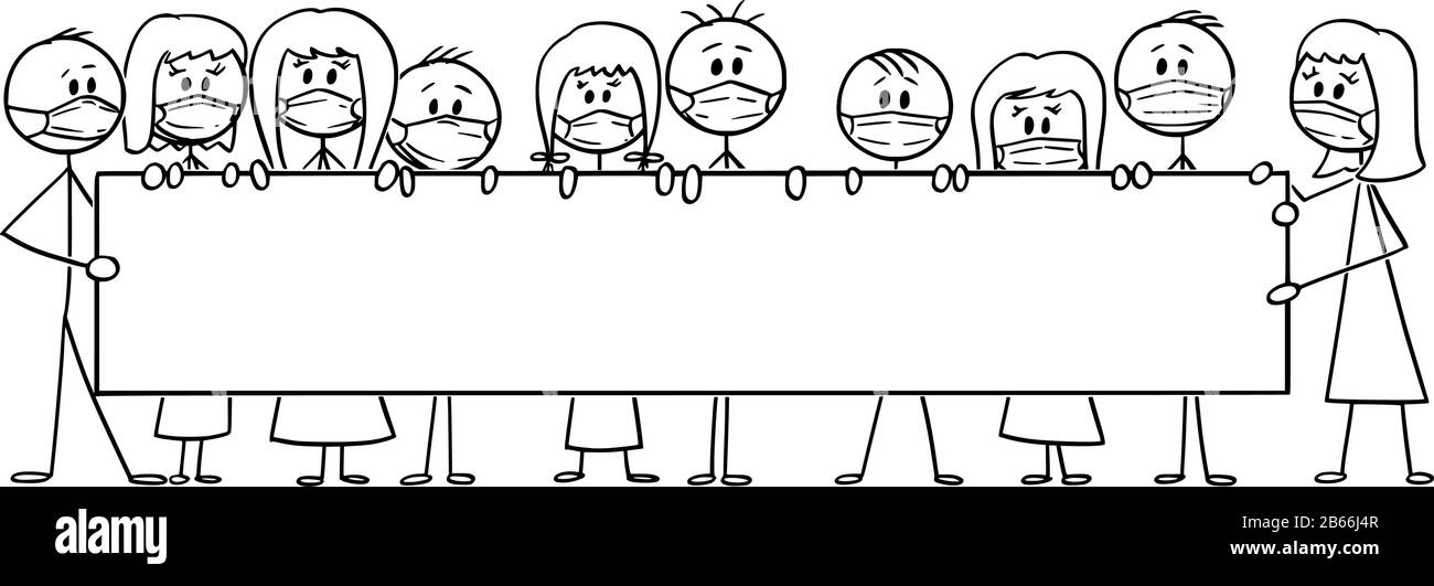 Vector cartoon stick figure drawing conceptual illustration of group of ...