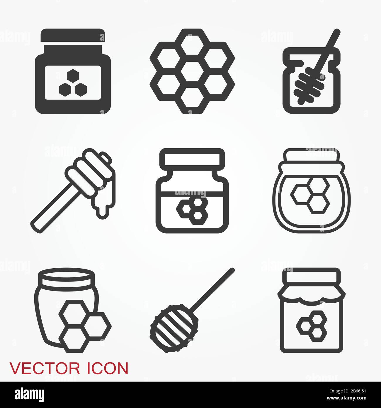 Jar vector icon with cap isolated on background. Honey symbol Stock ...