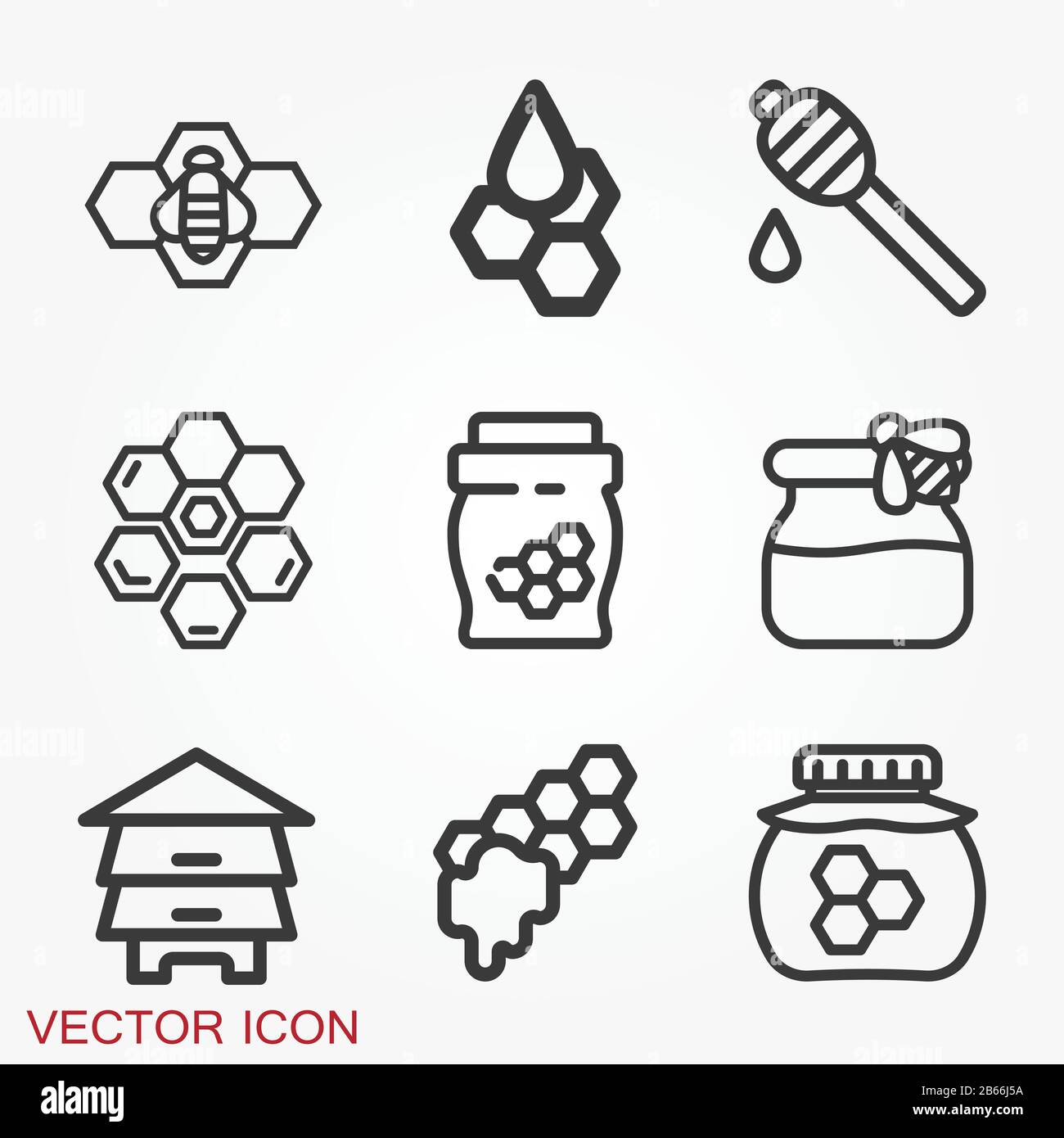 Jar vector icon with cap isolated on background. Honey symbol Stock ...