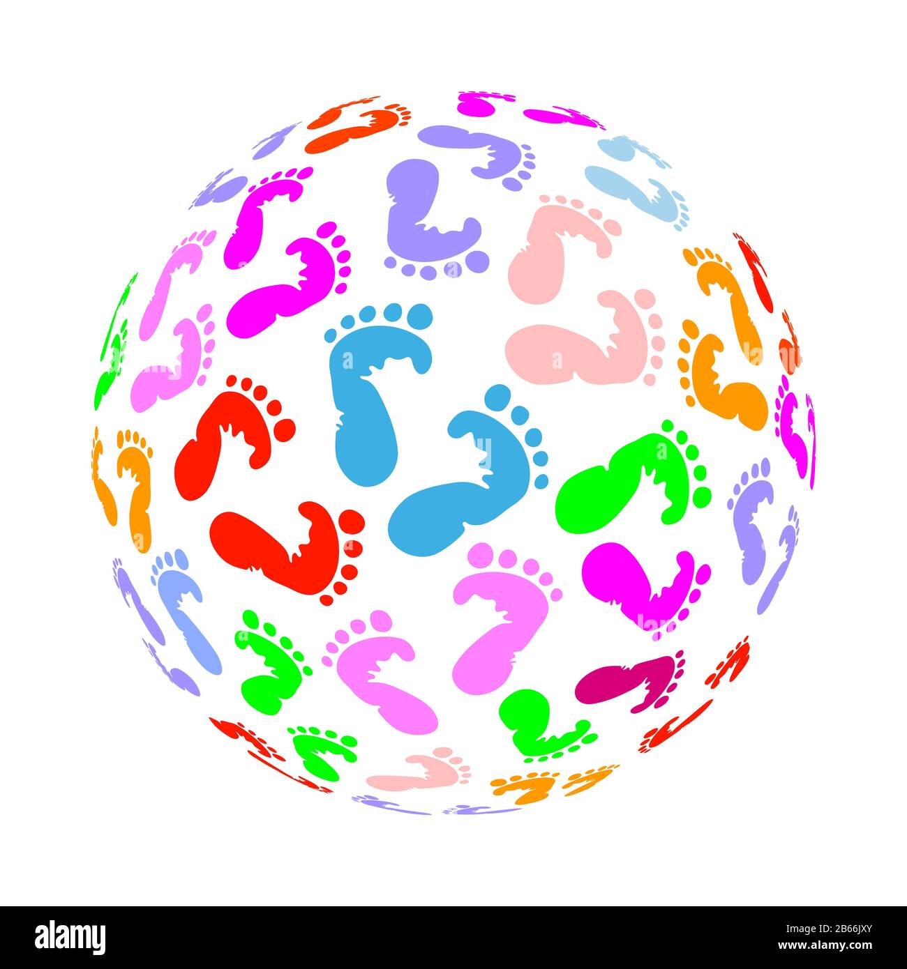 Colorful Footsteps Clipart