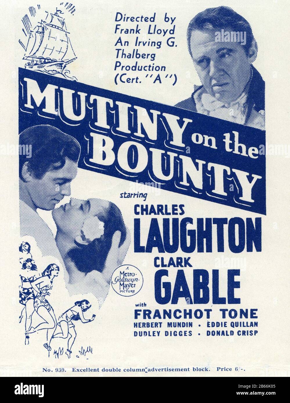 CHARLES LAUGHTON as Captain Bligh CLARK GABLE as Fletcher Christian and ...