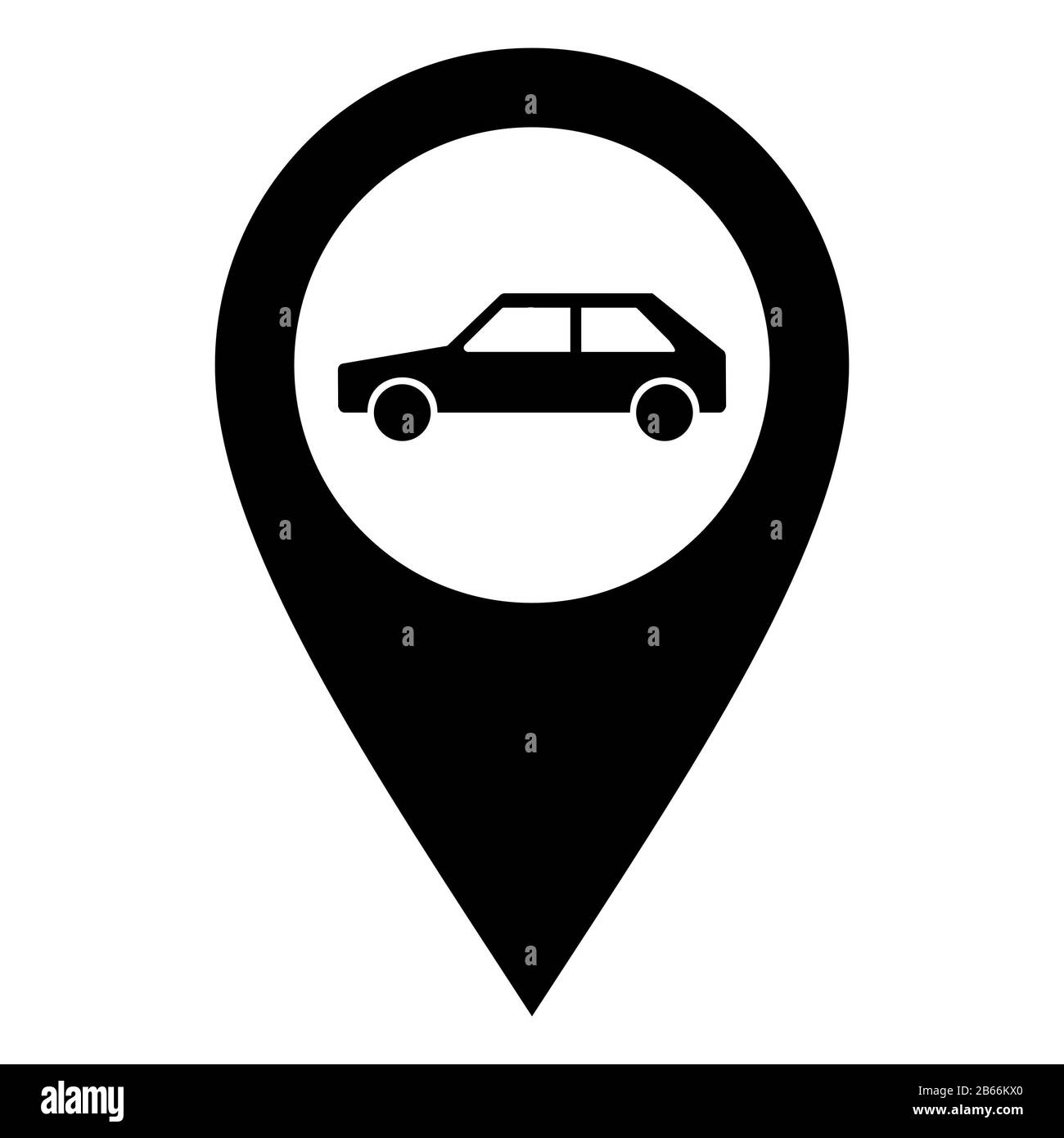 Car and location pin Stock Photo - Alamy