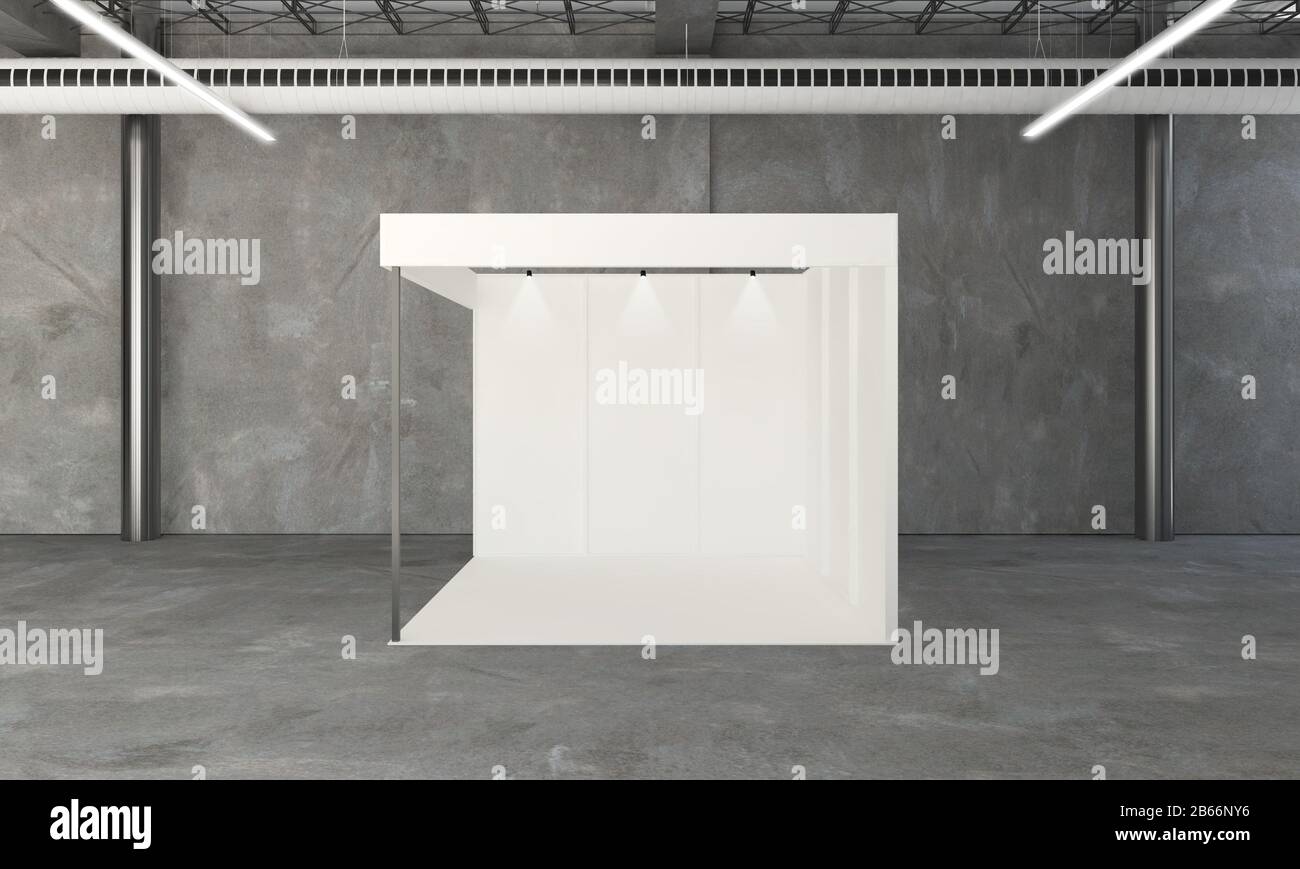 trade show exhibition booth 3d rendering Stock Photo - Alamy