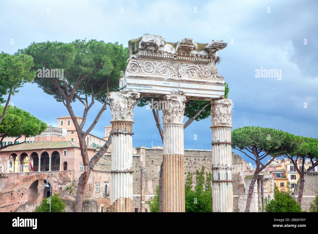 Ruined arches of Roman Forum Stock Photo - Alamy