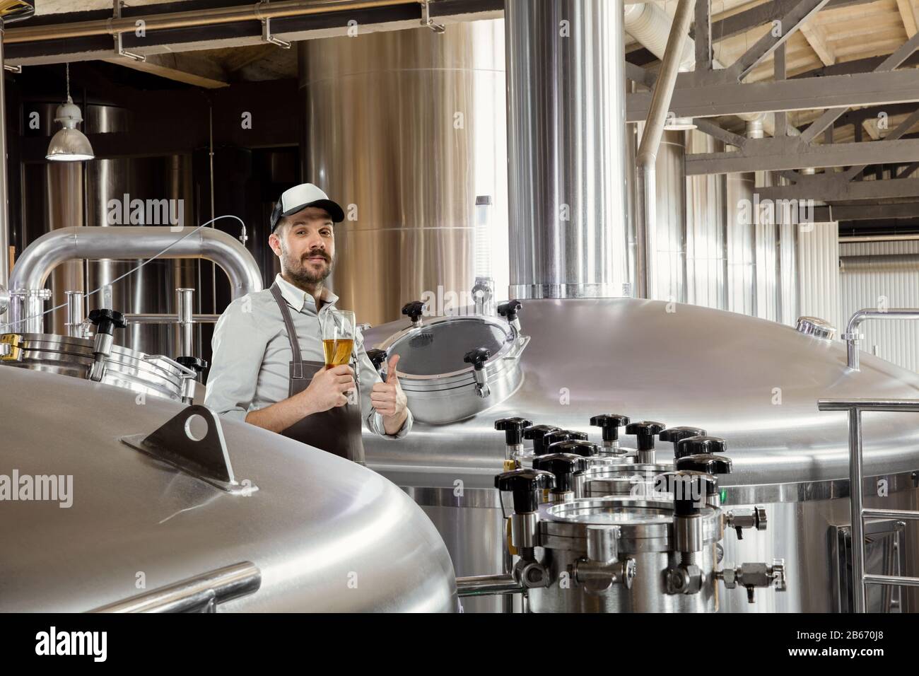 Professional brewer on his own craft alcohol production. Specialist ...