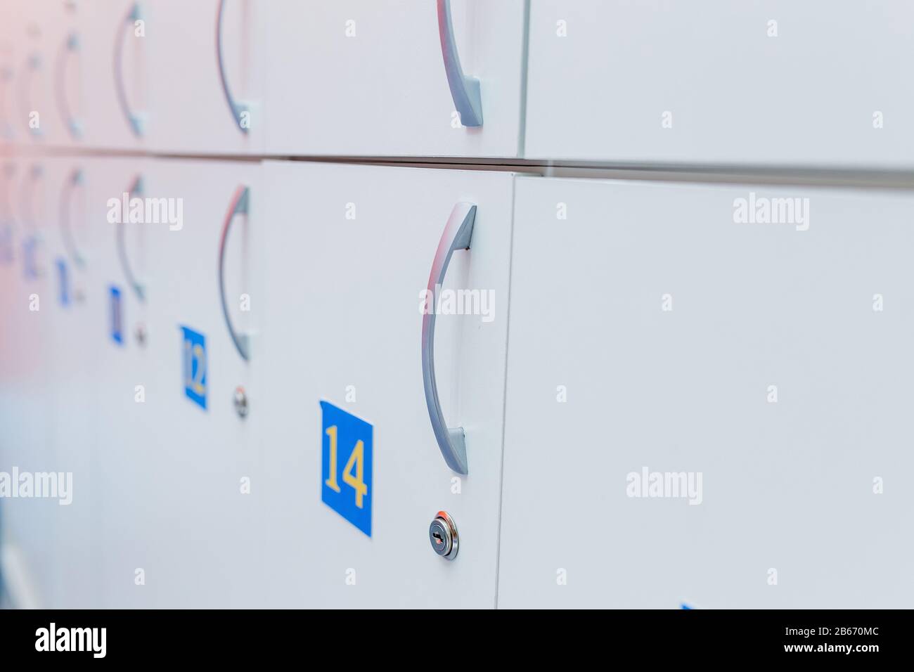 dressing room in the children's sports complex with multi-colored ...