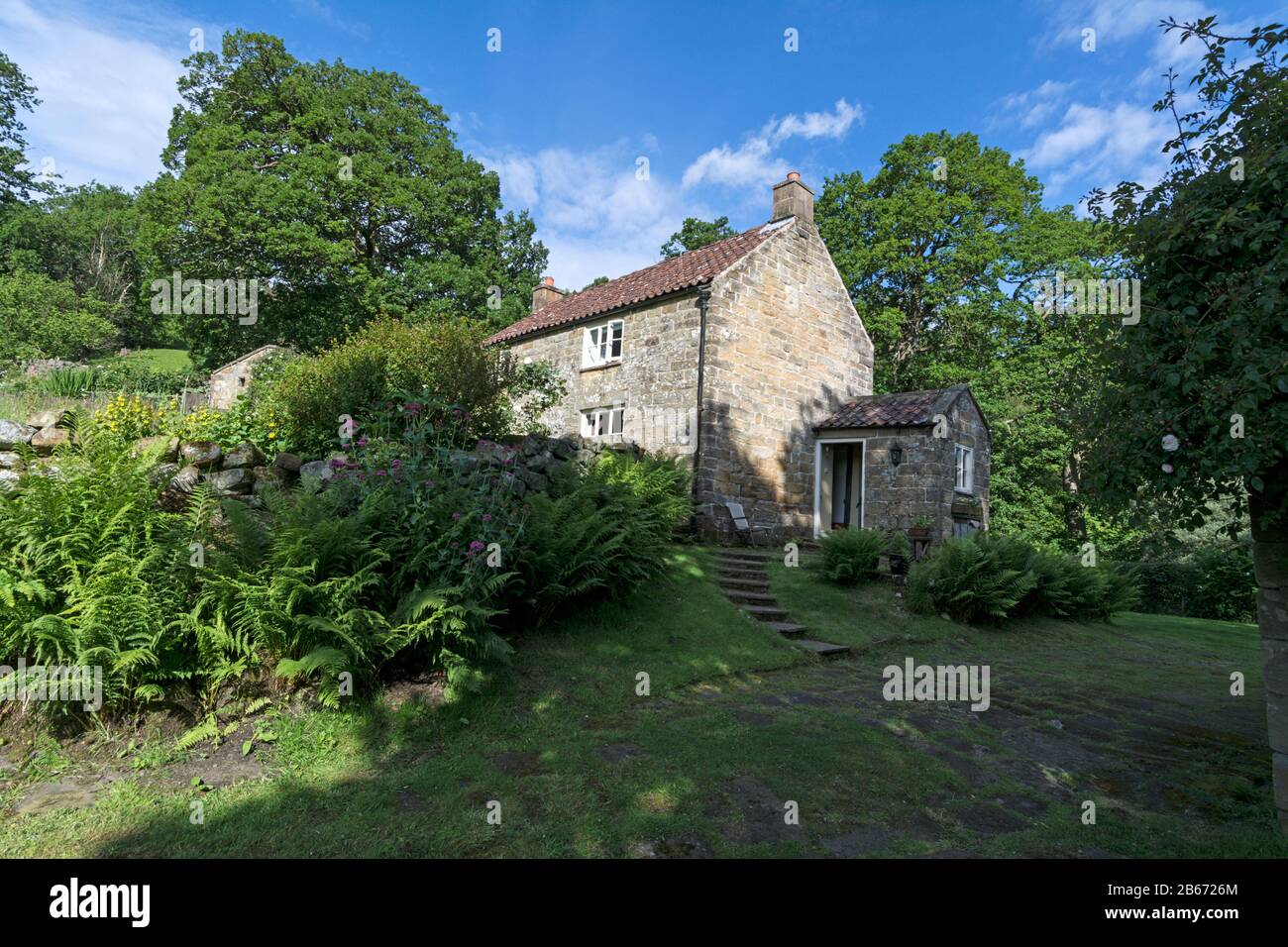 A traditional north Yorkshire stone cottage in the North York Moors ...