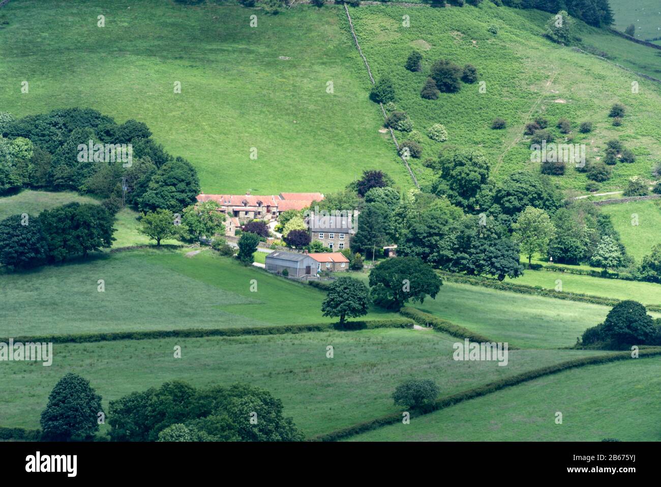 A remote farm in the Yorkshire Moors National Park in Britain Stock ...