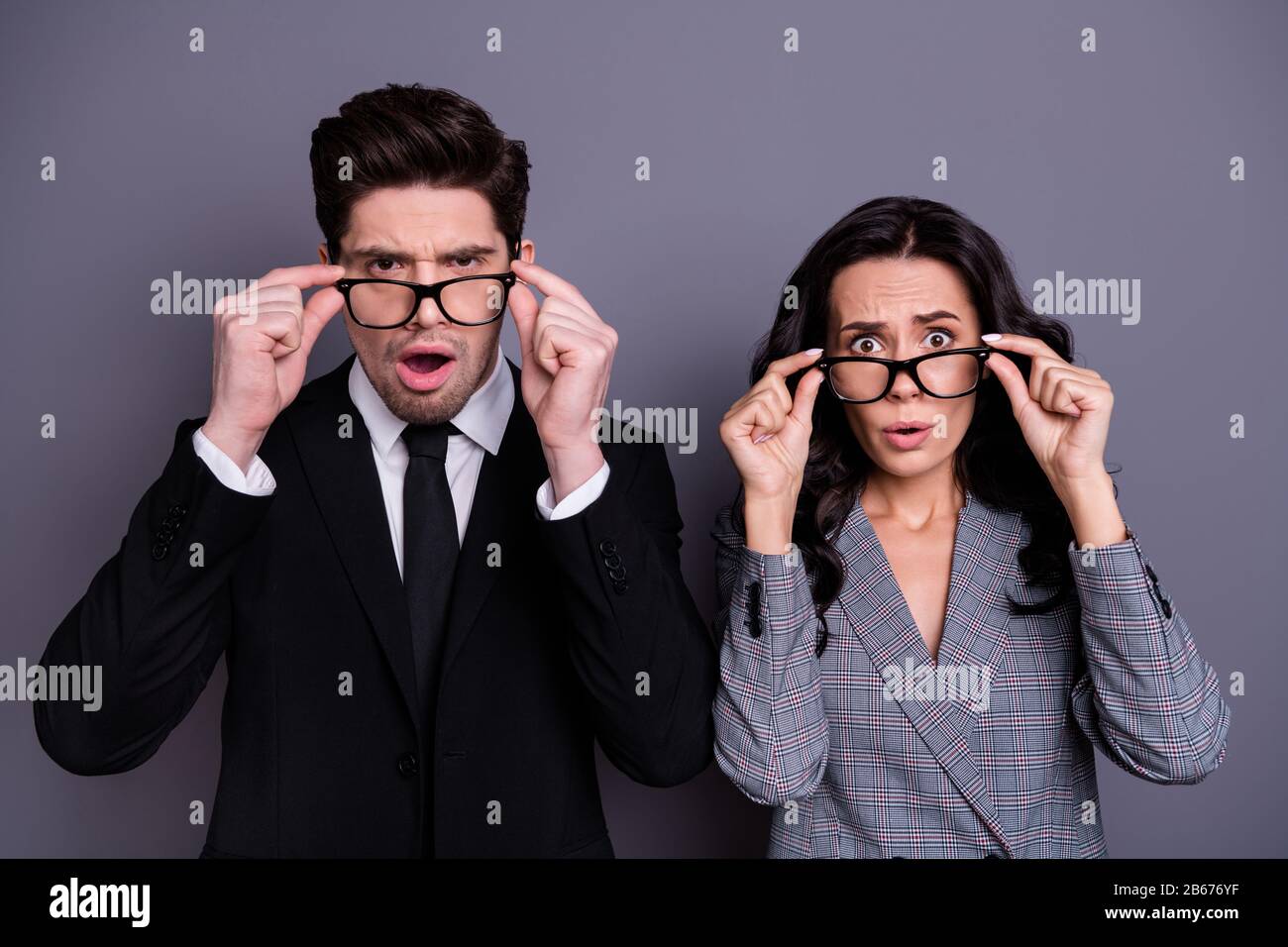 Close-up portrait of nice attractive stylish smart clever intelligent ...