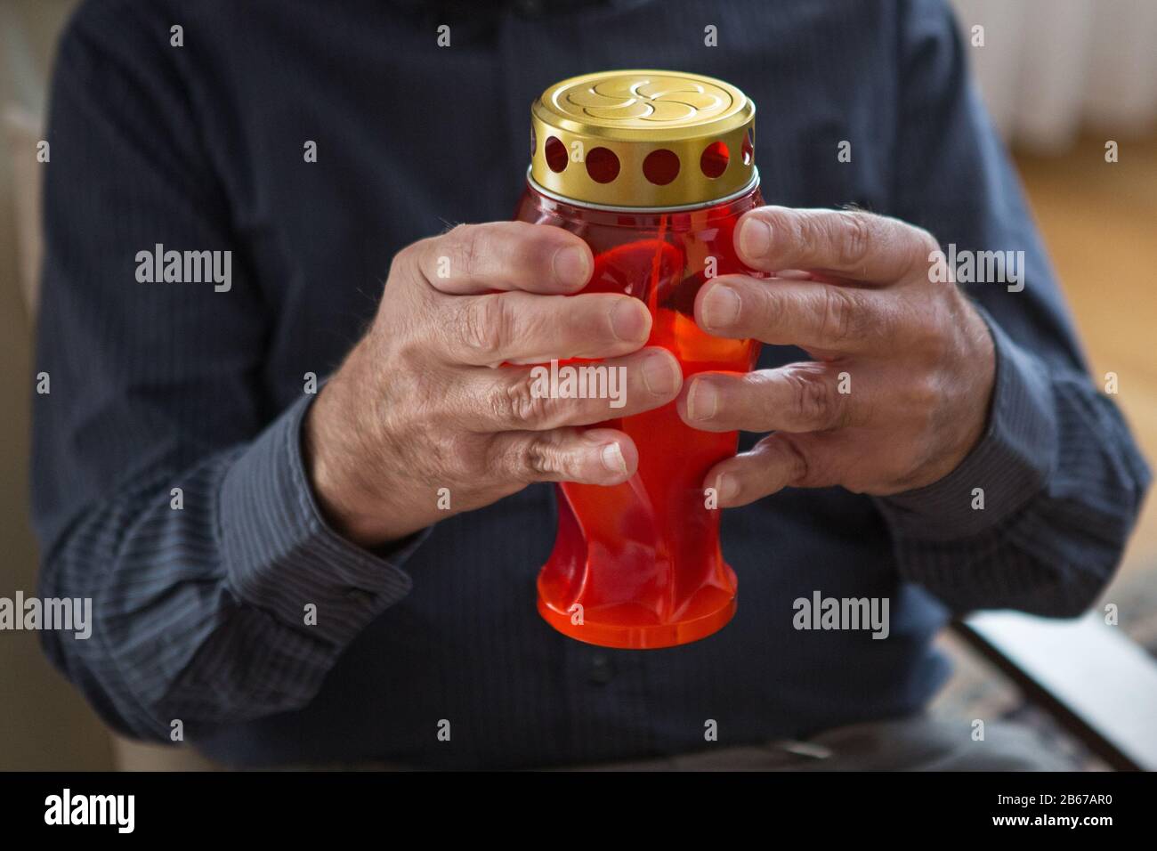 Sorrow man over loss his nearest relative Stock Photo - Alamy