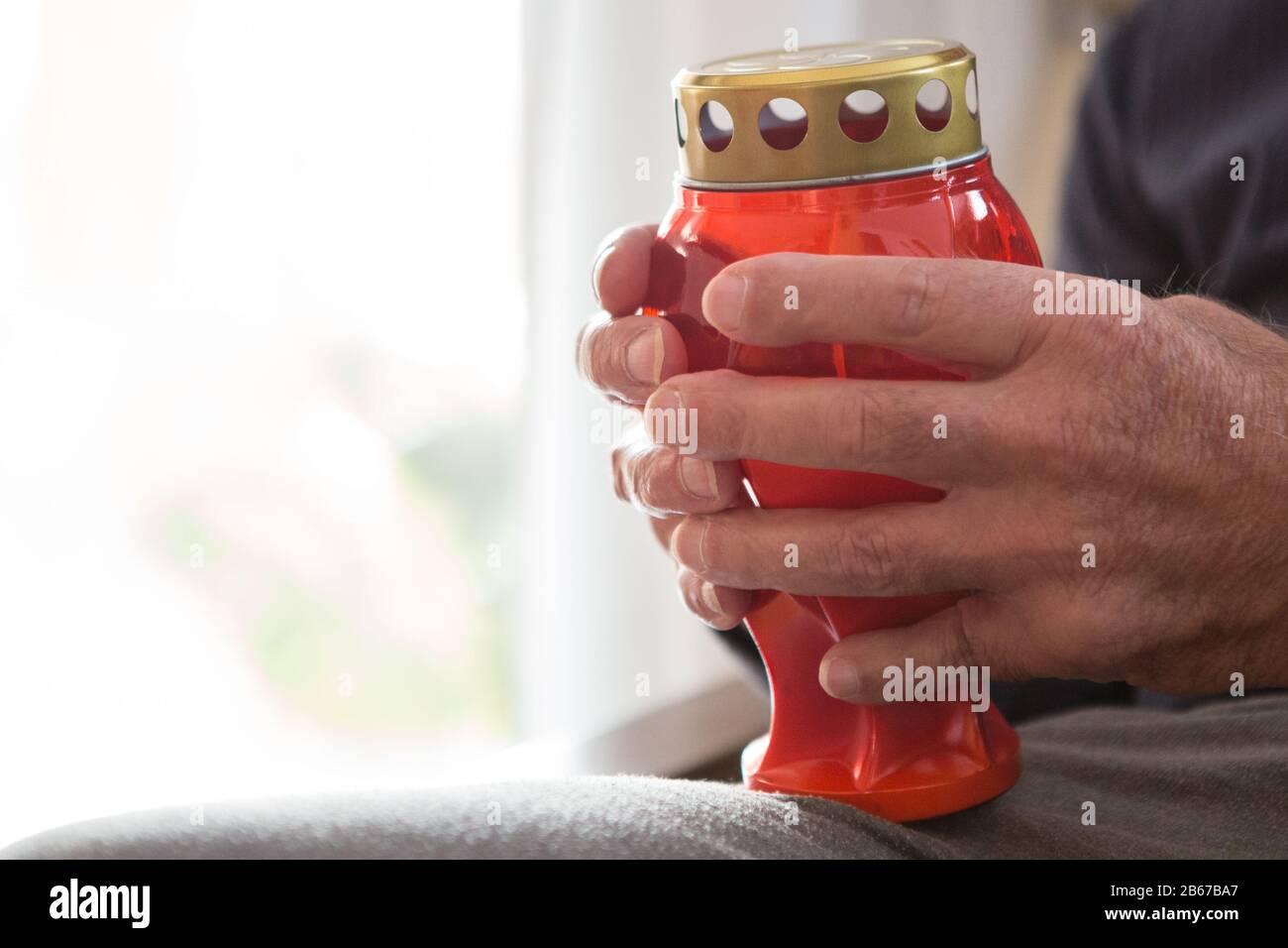 Sorrow man over loss his nearest relative Stock Photo - Alamy