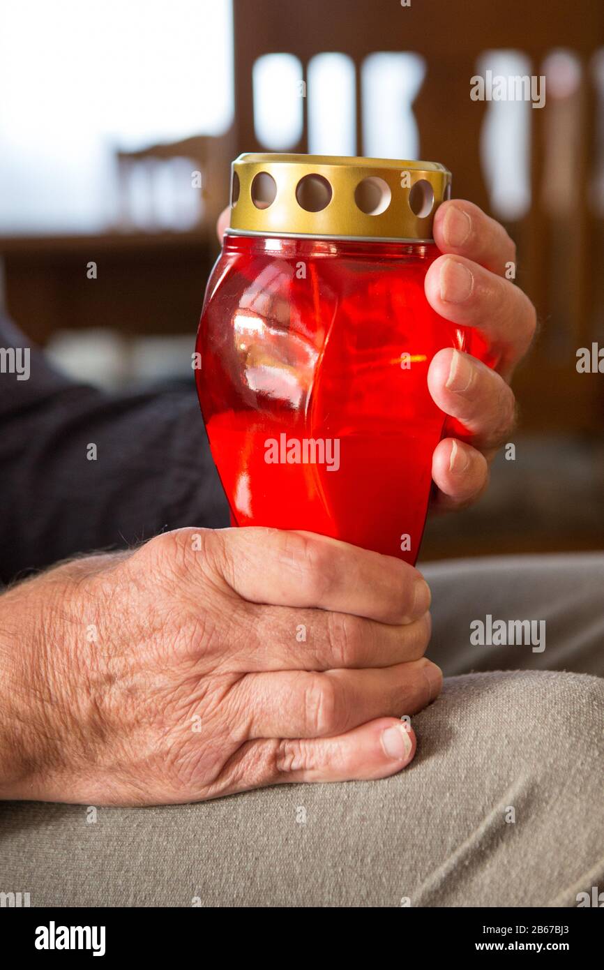 Sorrow man over loss his nearest relative Stock Photo - Alamy