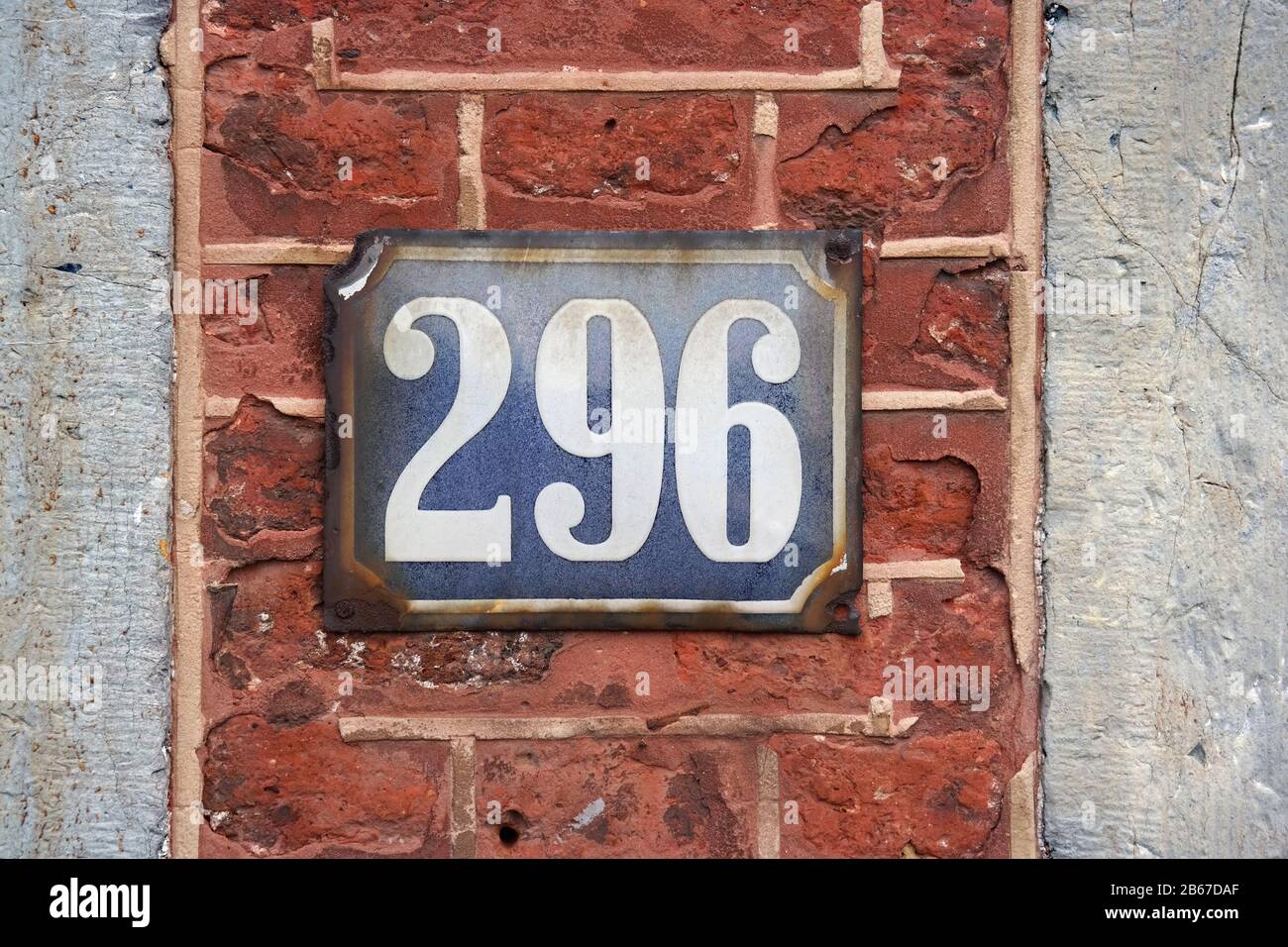 House Number 296 sign Stock Photo - Alamy