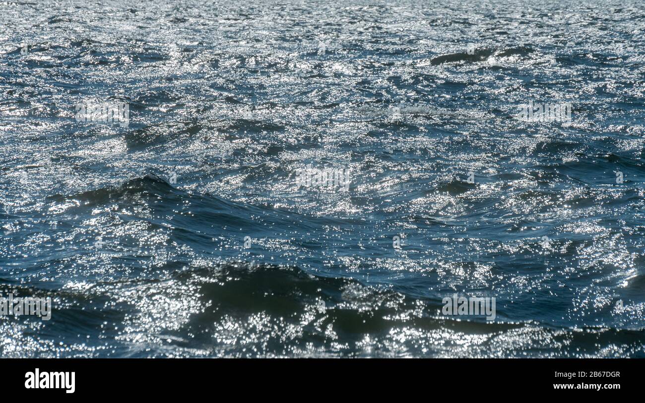 Shiny ripple on the surface of the sea water surface close-up Stock ...