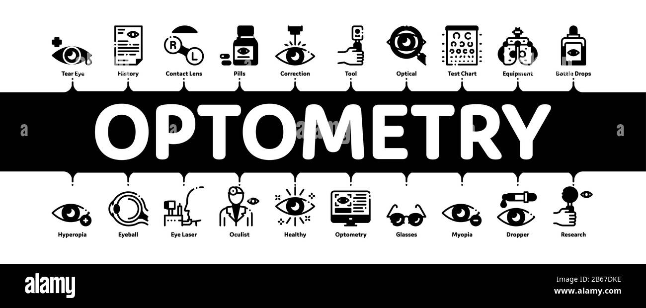 Optometry Medical Aid Minimal Infographic Banner Vector Stock Vector ...