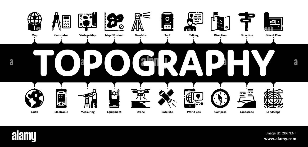 Topography Research Minimal Infographic Banner Vector Stock Vector ...