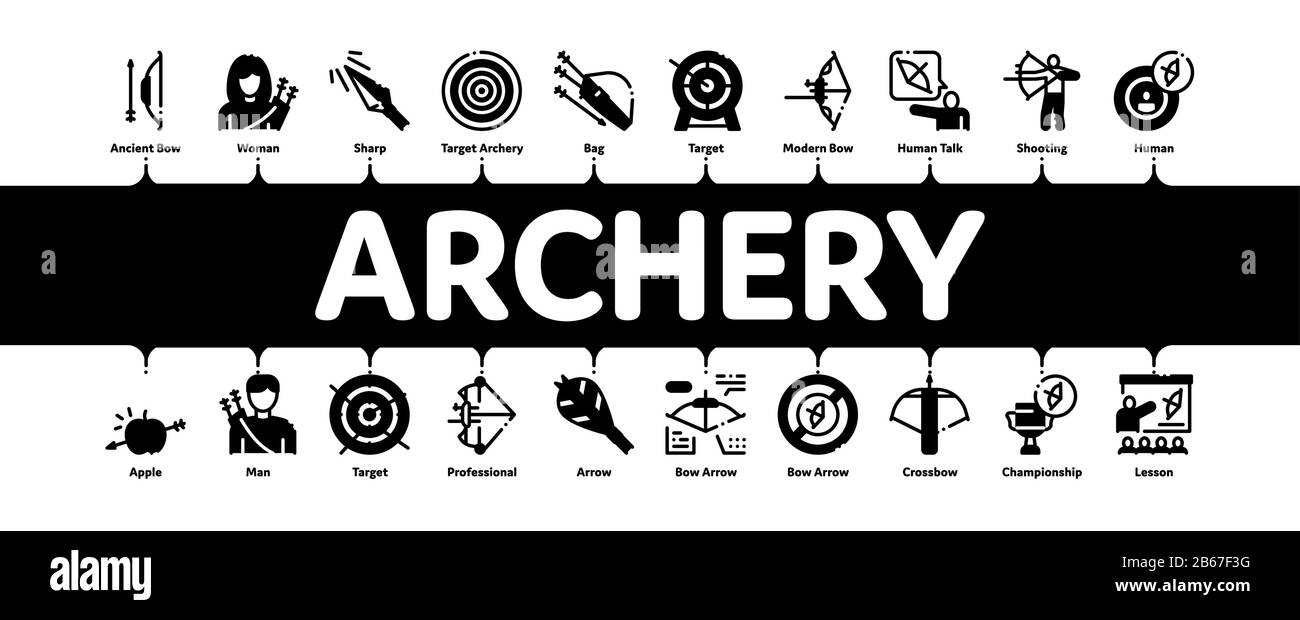 Archery Activity Sport Minimal Infographic Banner Vector Stock Vector ...