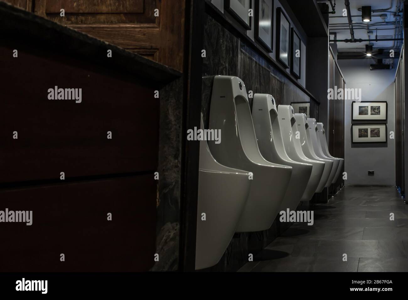 Bangkok, Thailand - Feb 14, 2020 : Public gentlemen toilet restroom ...