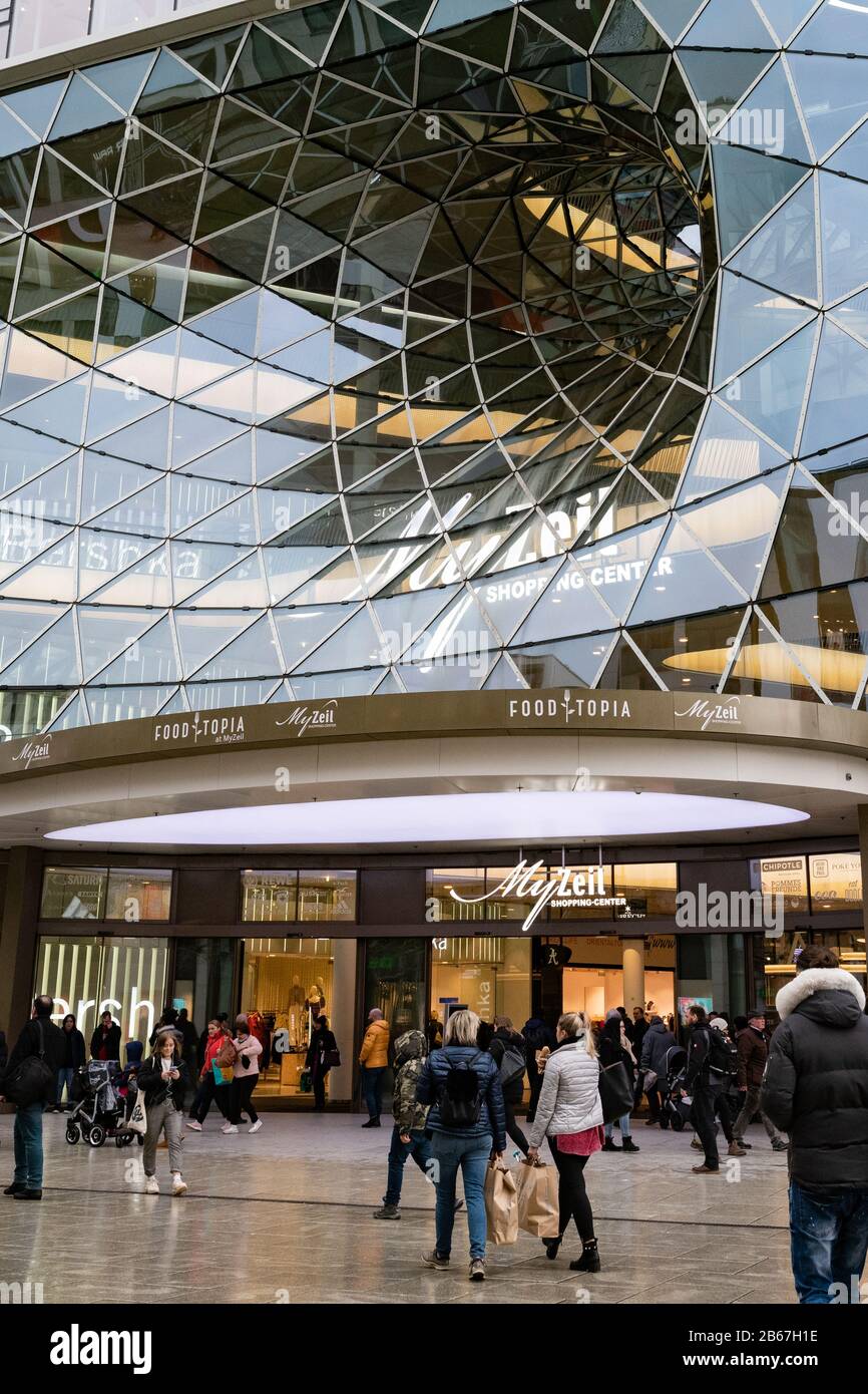 MyZeil shopping centre exterior, PalaisQuartier, Frankfurt, Germany ...