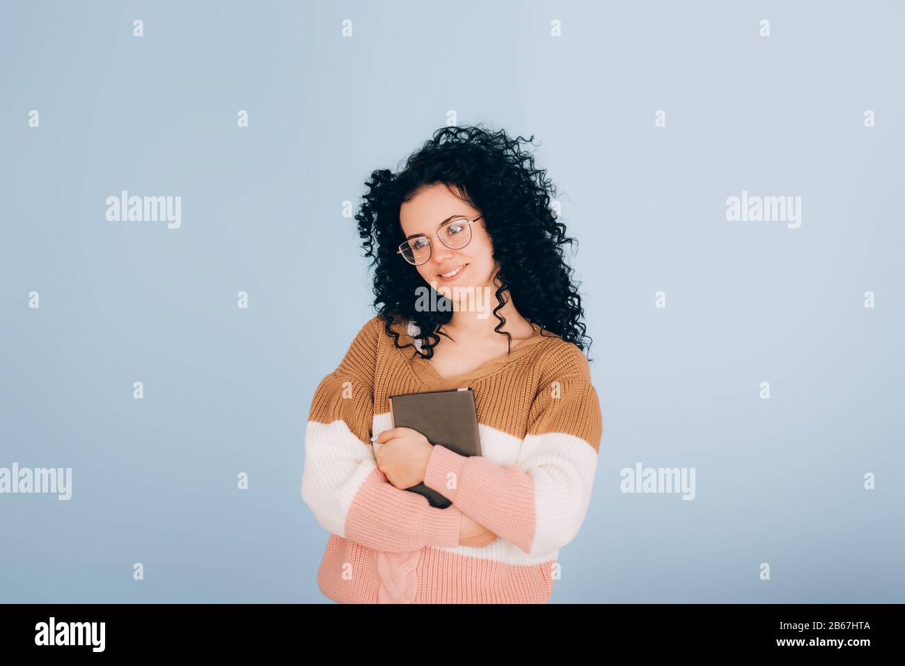 beautiful girl with notebook Stock Photo - Alamy