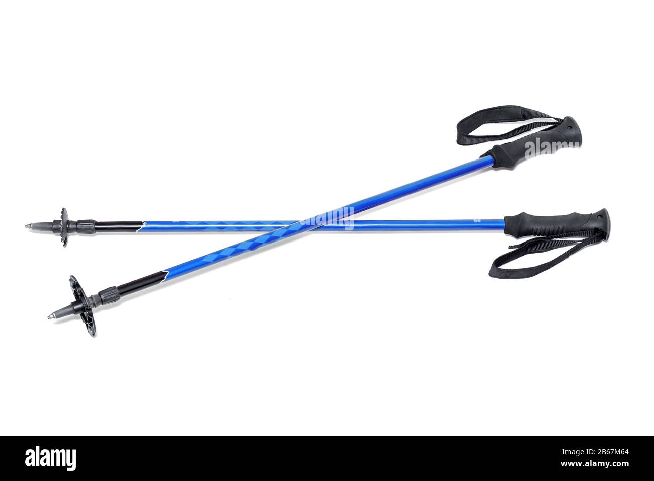 Blue Ski Pole stick isolated on white Stock Photo - Alamy