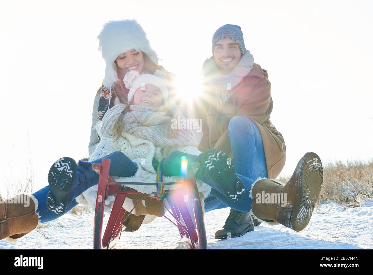 Family fun in the snow hi-res stock photography and images - Alamy