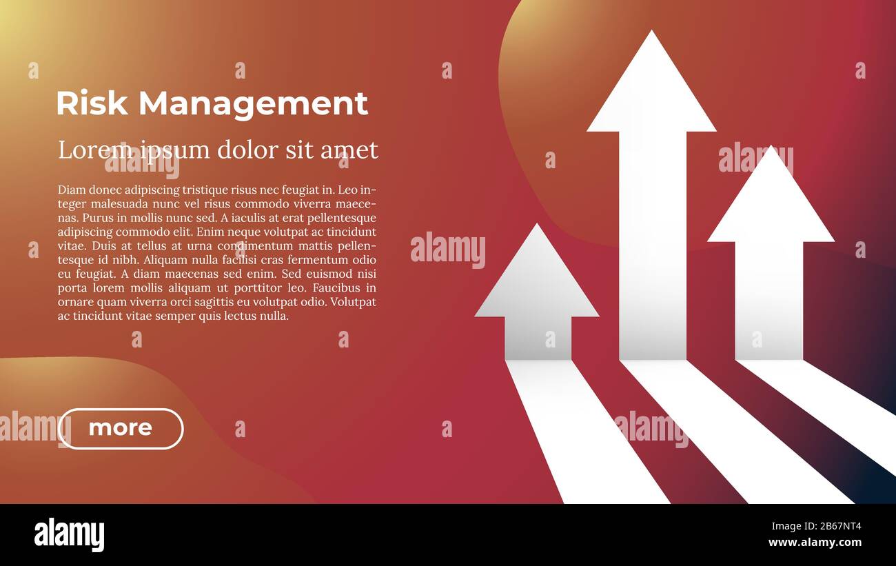 Risk Management - Web Template in Trendy Colors. Business Arrow Target ...