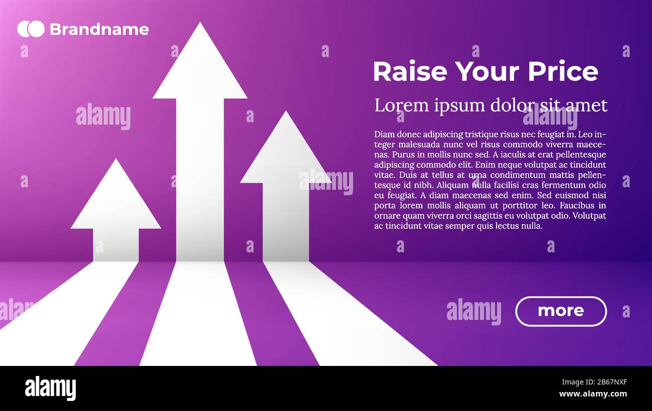 Rise Your Price - Web Template in Trendy Colors. Business Arrow Target ...