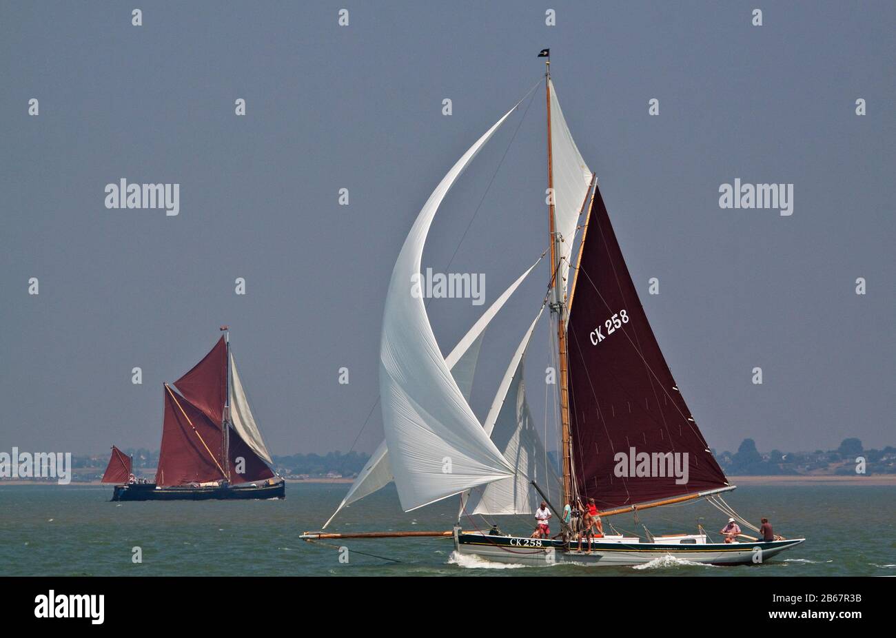 Essex Oyster smack CK258 Charlotte Ellen under full sail Stock Photo ...