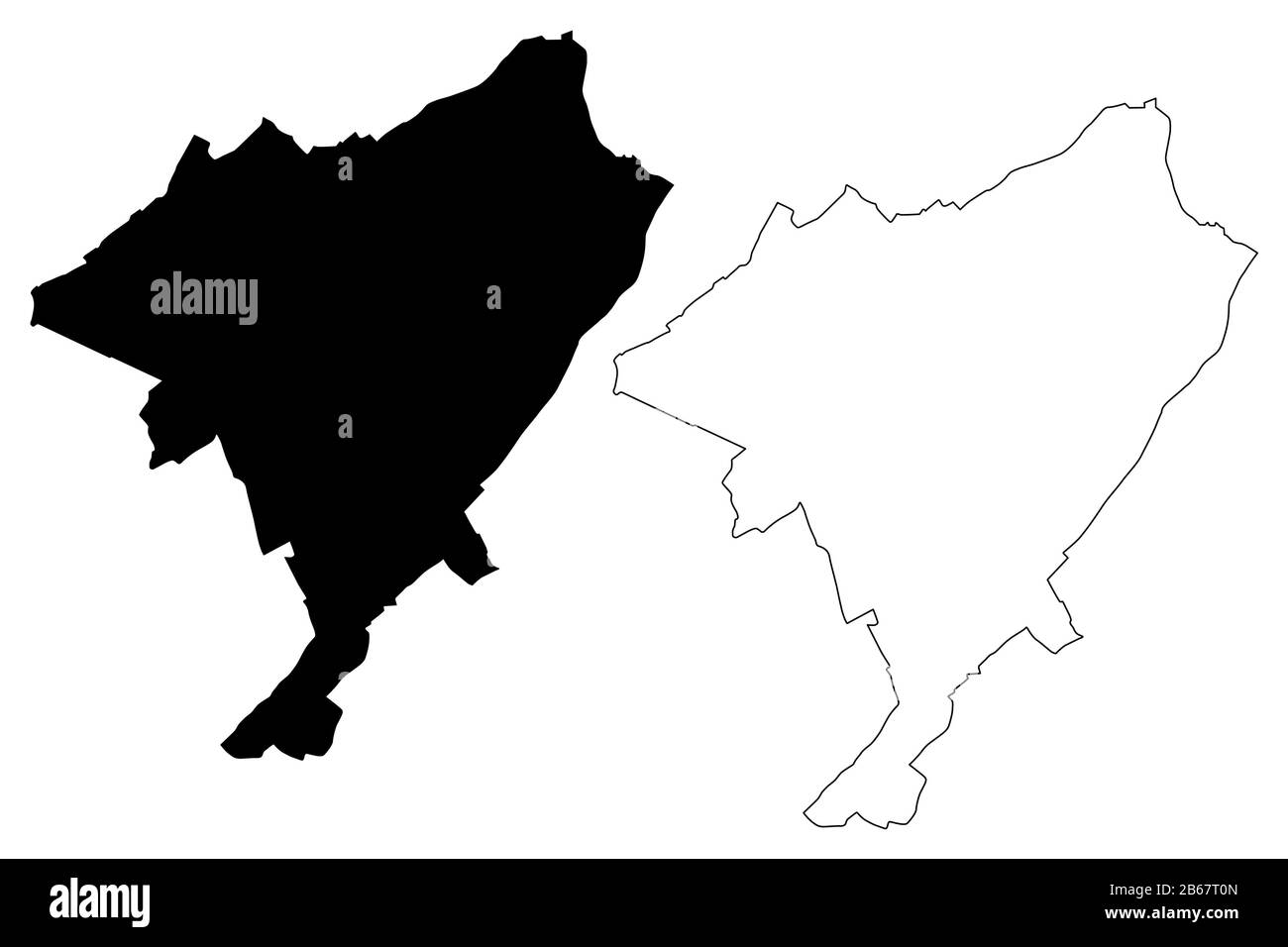 Tourcoing City (French Republic, France) map vector illustration ...