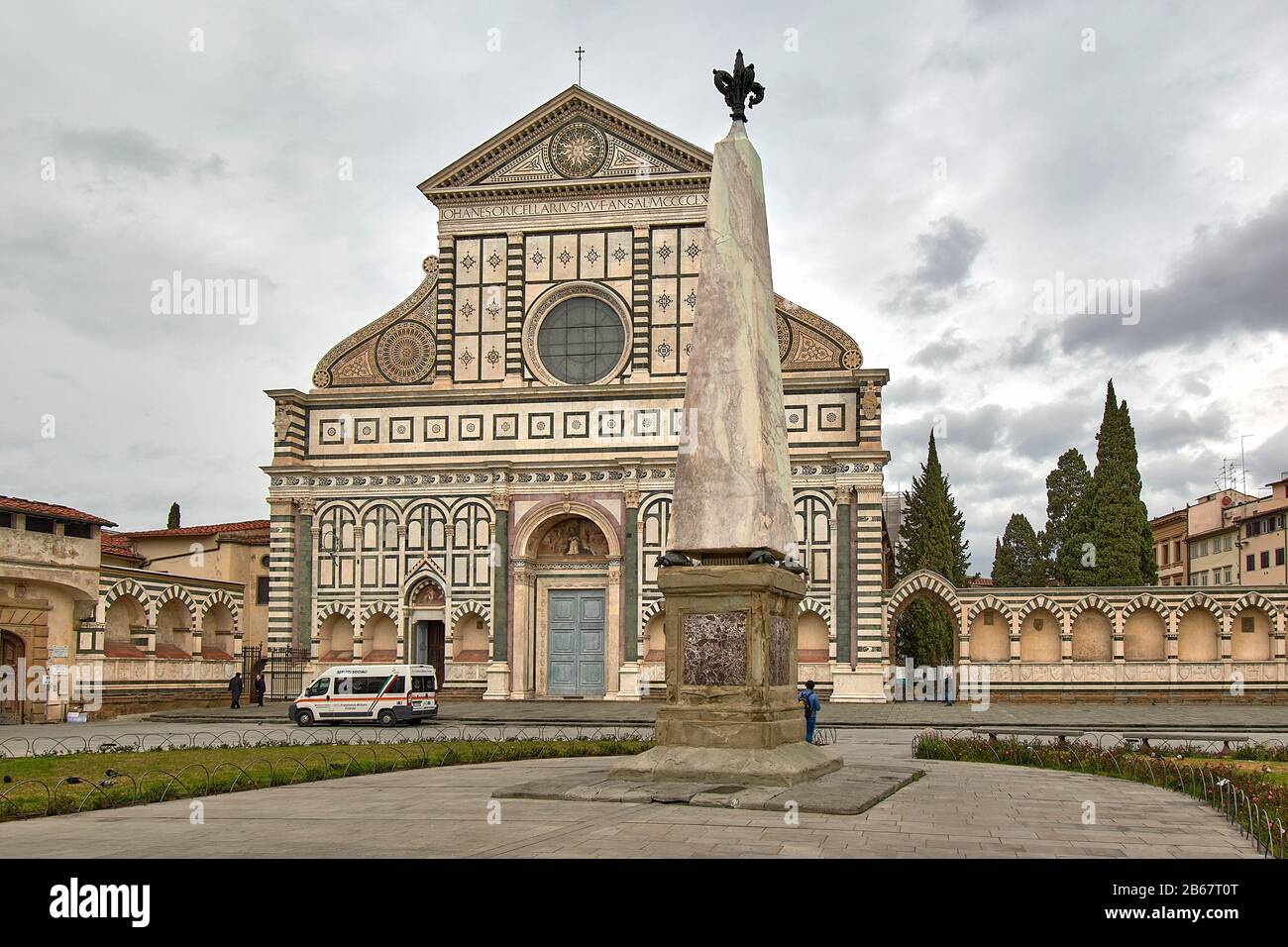 FLORENCE ITALY CHURCH SANTA MARIA NOVELLA EXTERIOR WITH OBELISK CARRIED ...