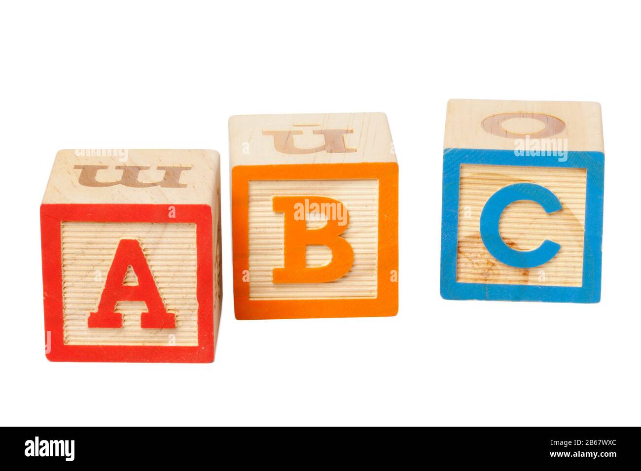 Wooden alphabet blocks isolated on white background Stock Photo - Alamy
