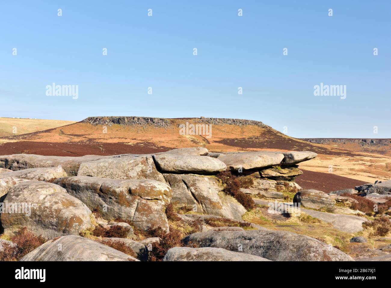 A view of HIgger Tor taken from surprise view,Peak district national ...