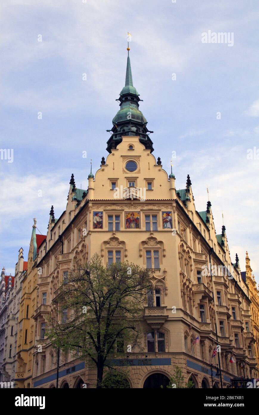Traditional facade in the City, Prague, Bohemia, Czech Republic Stock ...