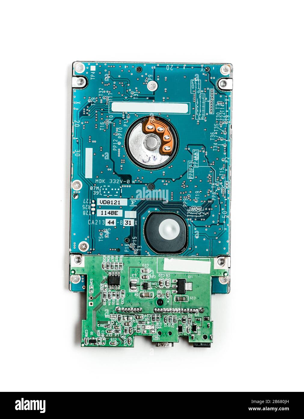 hard disk board isolated on white background Stock Photo - Alamy