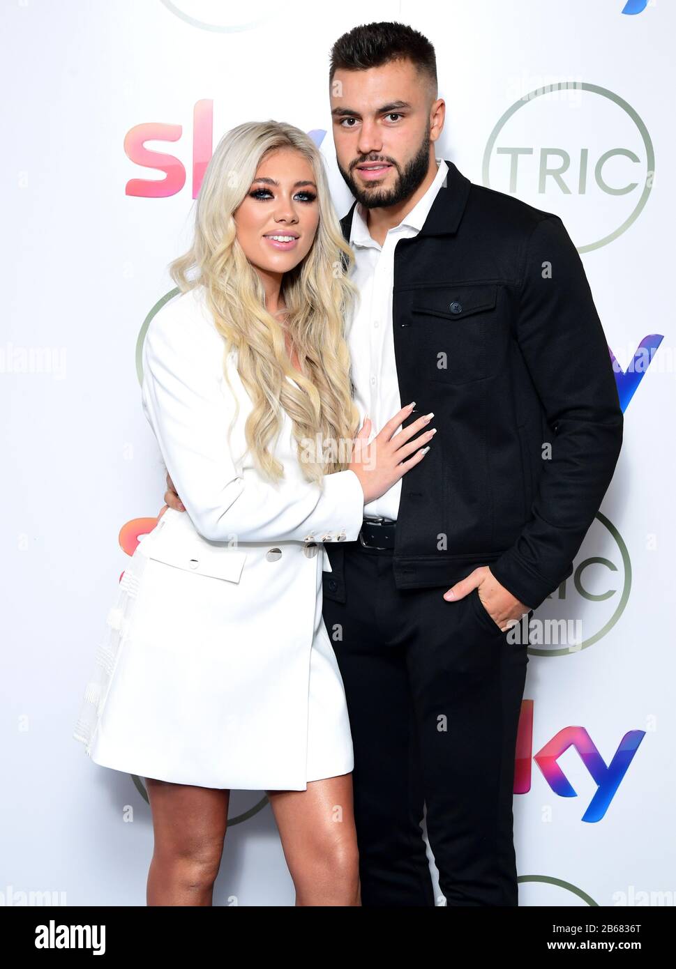 Paige Turley (left) and Finley Tapp attending the TRIC Awards 2020 held ...