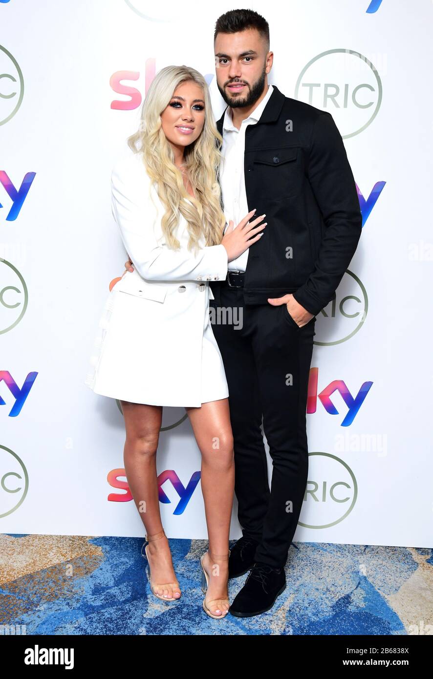 Paige Turley (left) and Finley Tapp attending the TRIC Awards 2020 held ...
