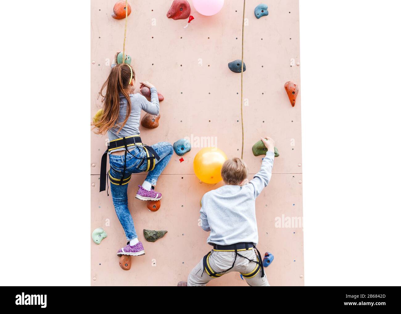 Kid climbing wall inside hi-res stock photography and images - Alamy