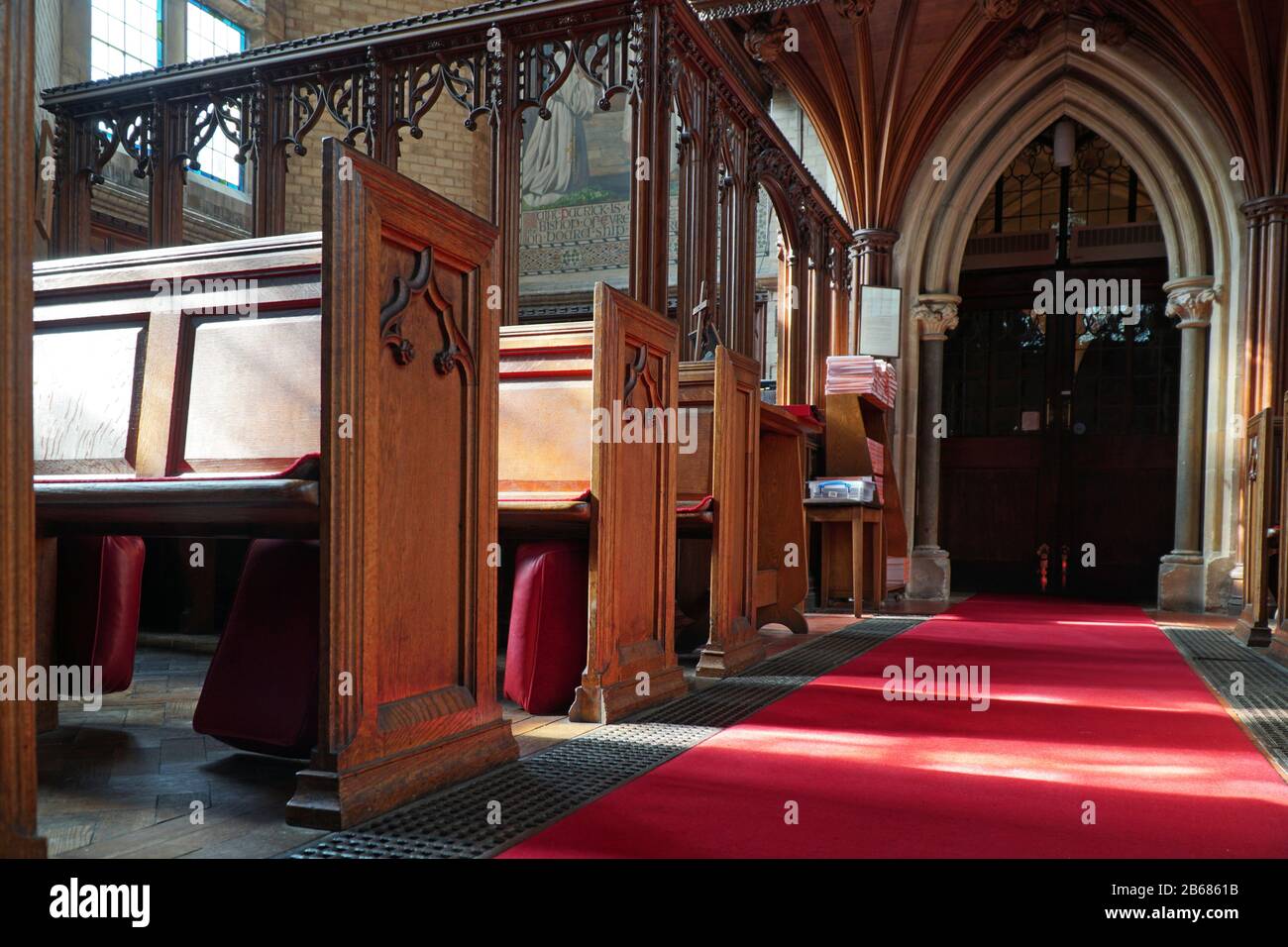 Close up of empty pews in a parish church in the UK Stock Photo - Alamy