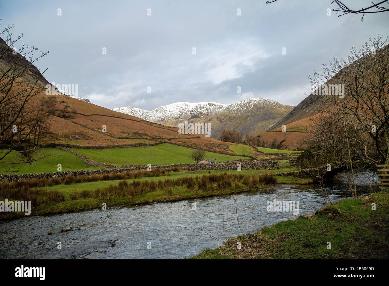 River rear of Inn at Wasdale Head Stock Photo - Alamy