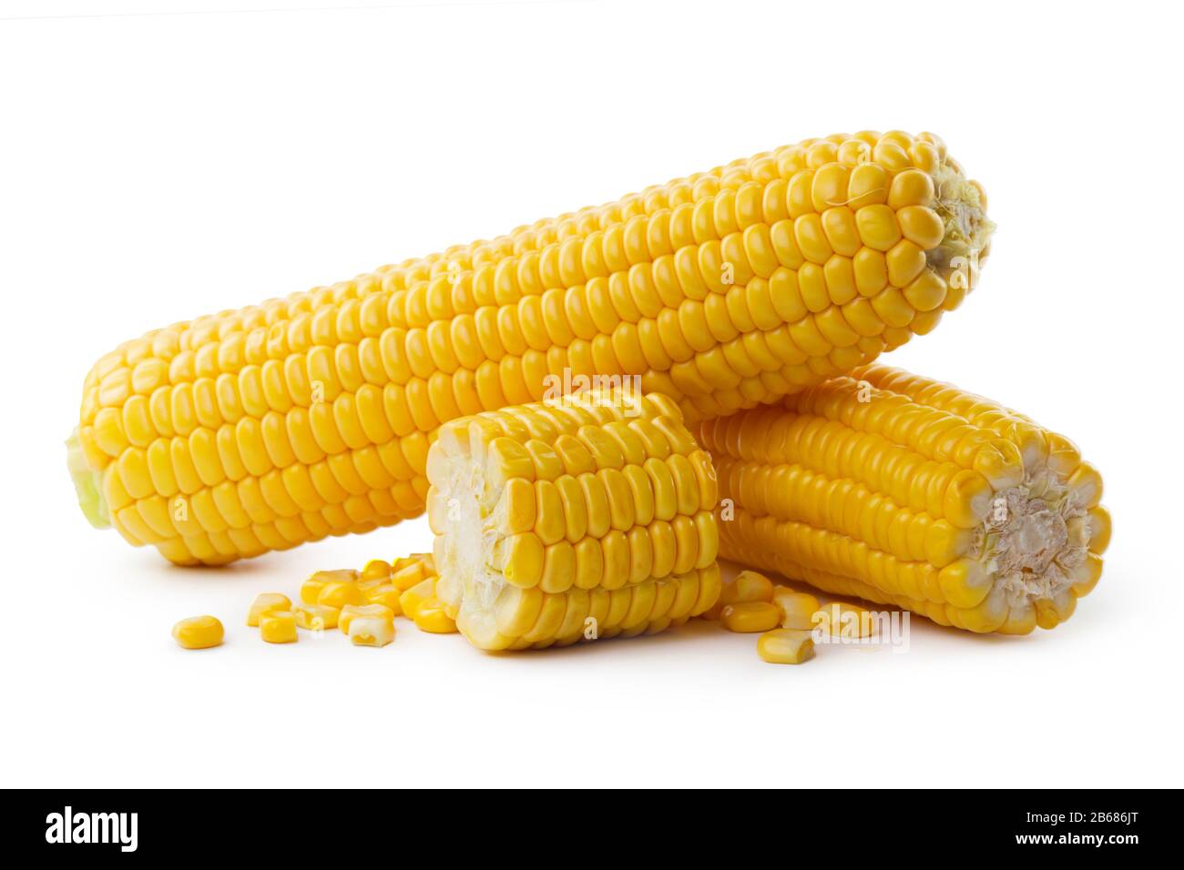 Corn on a white background creative photo Stock Photo - Alamy