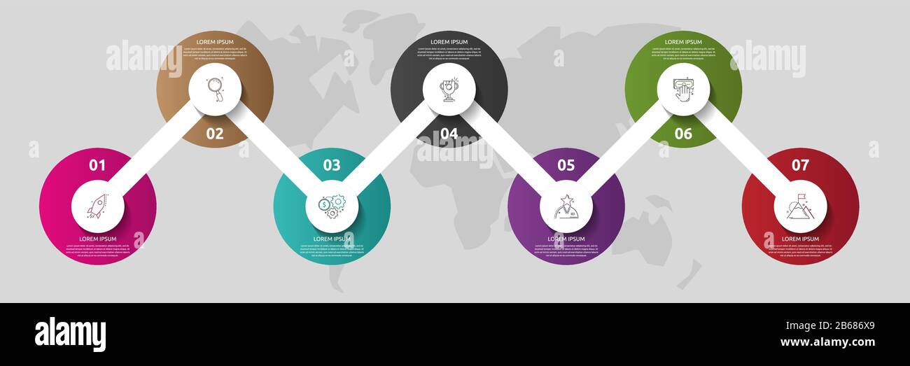 Vector template circle infographics. Business concept with 7 options ...