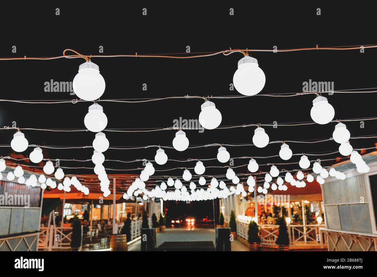Restaurant interior in night illumination hi-res stock photography and ...