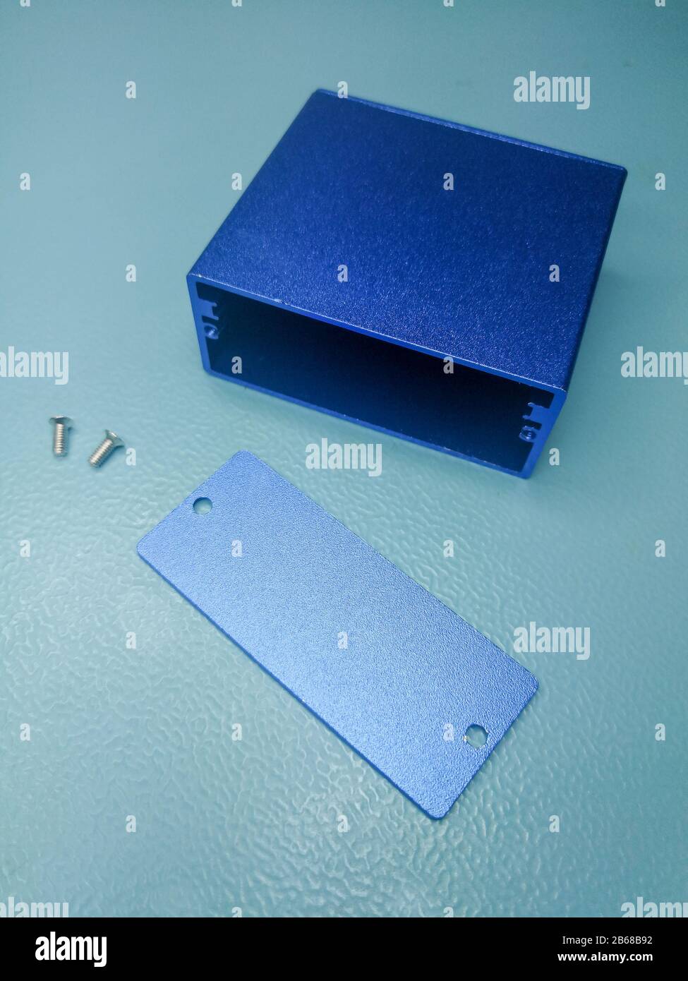 Blue aluminium enclosure for electronics projects and PCB shielding ...