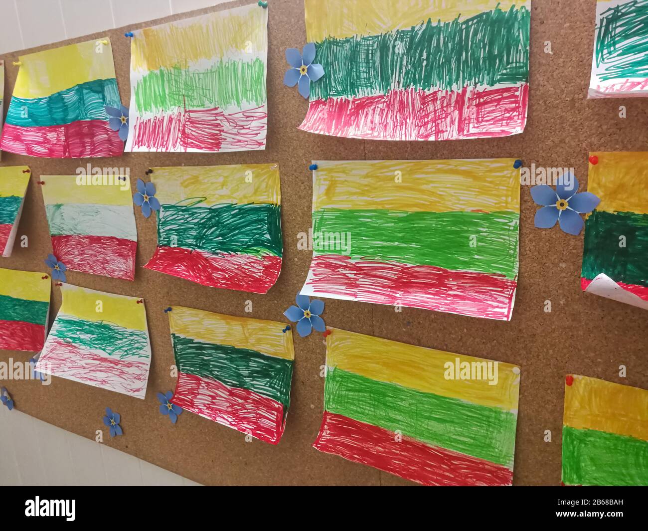 Many child drawings of Lithuania flags drawn with felt tip pens Stock ...