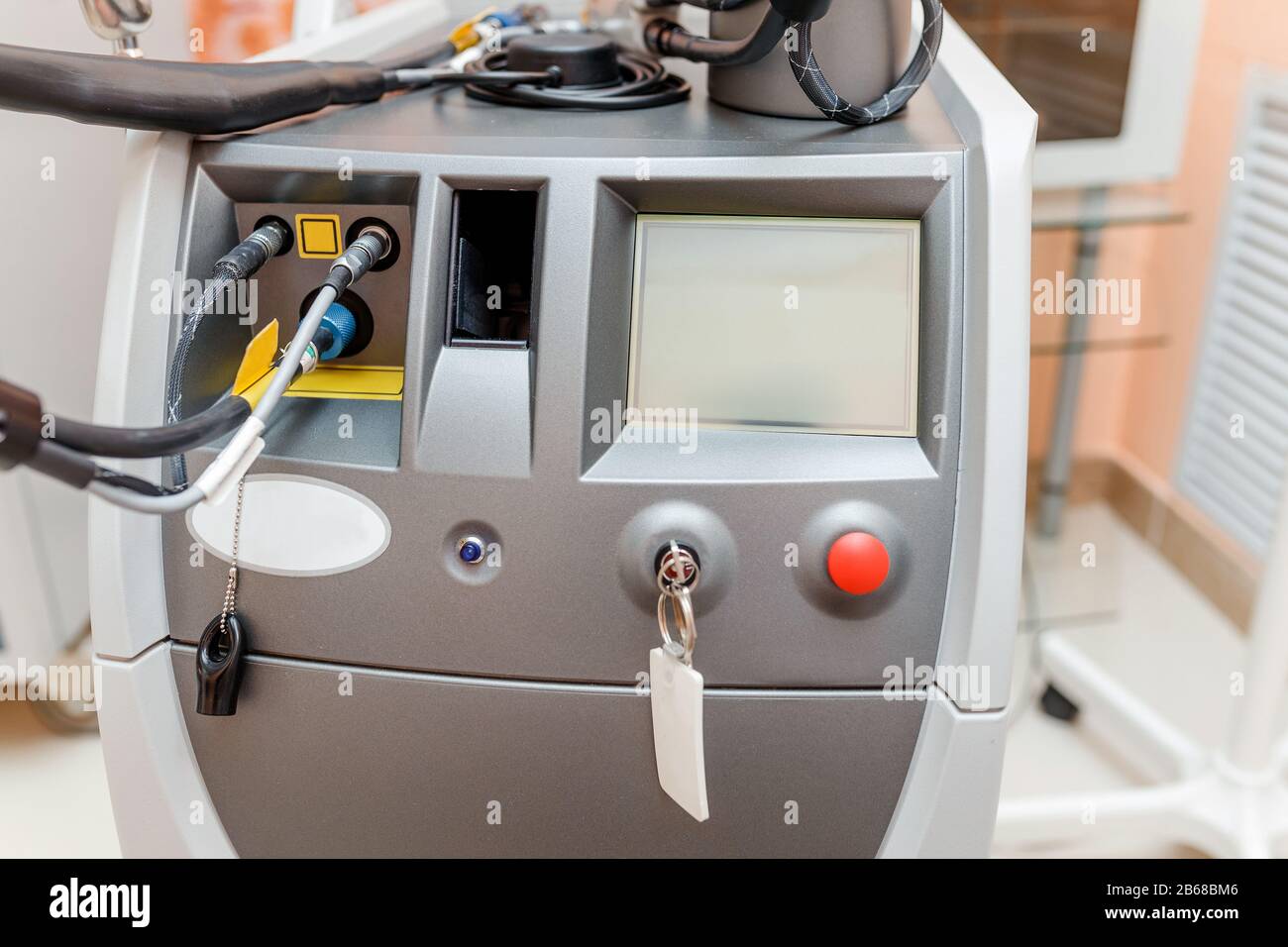 Professional universal laser medical system device in clinic interior ...