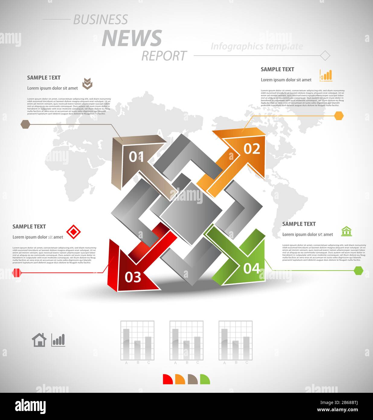 Business infographic template for interactive data communication Stock ...