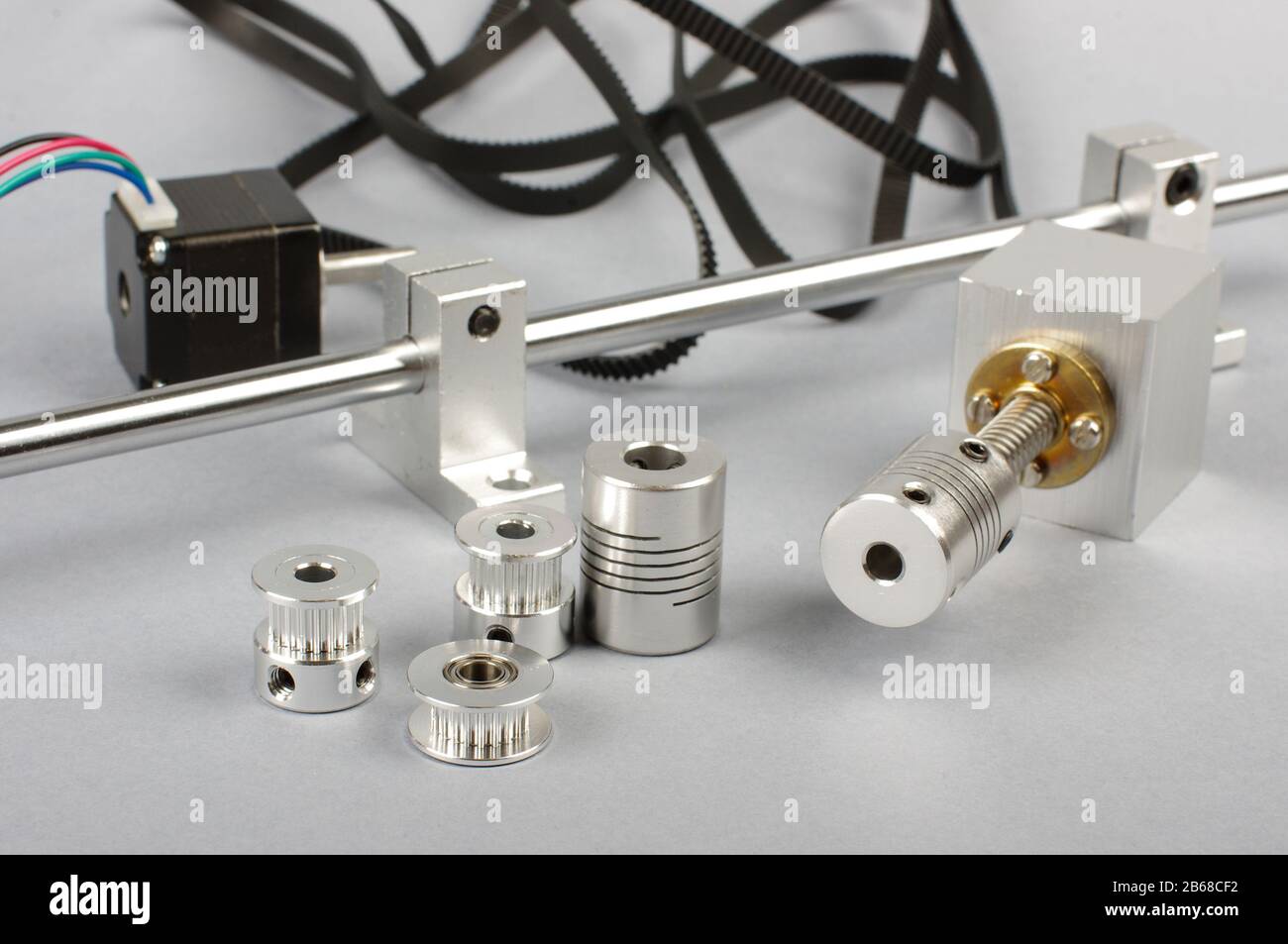 Various mechanical parts for 3D printers and CNC machines Stock Photo ...