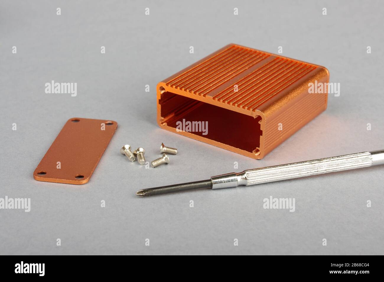 Orange aluminium enclosure for electronics projects and PCB shielding ...